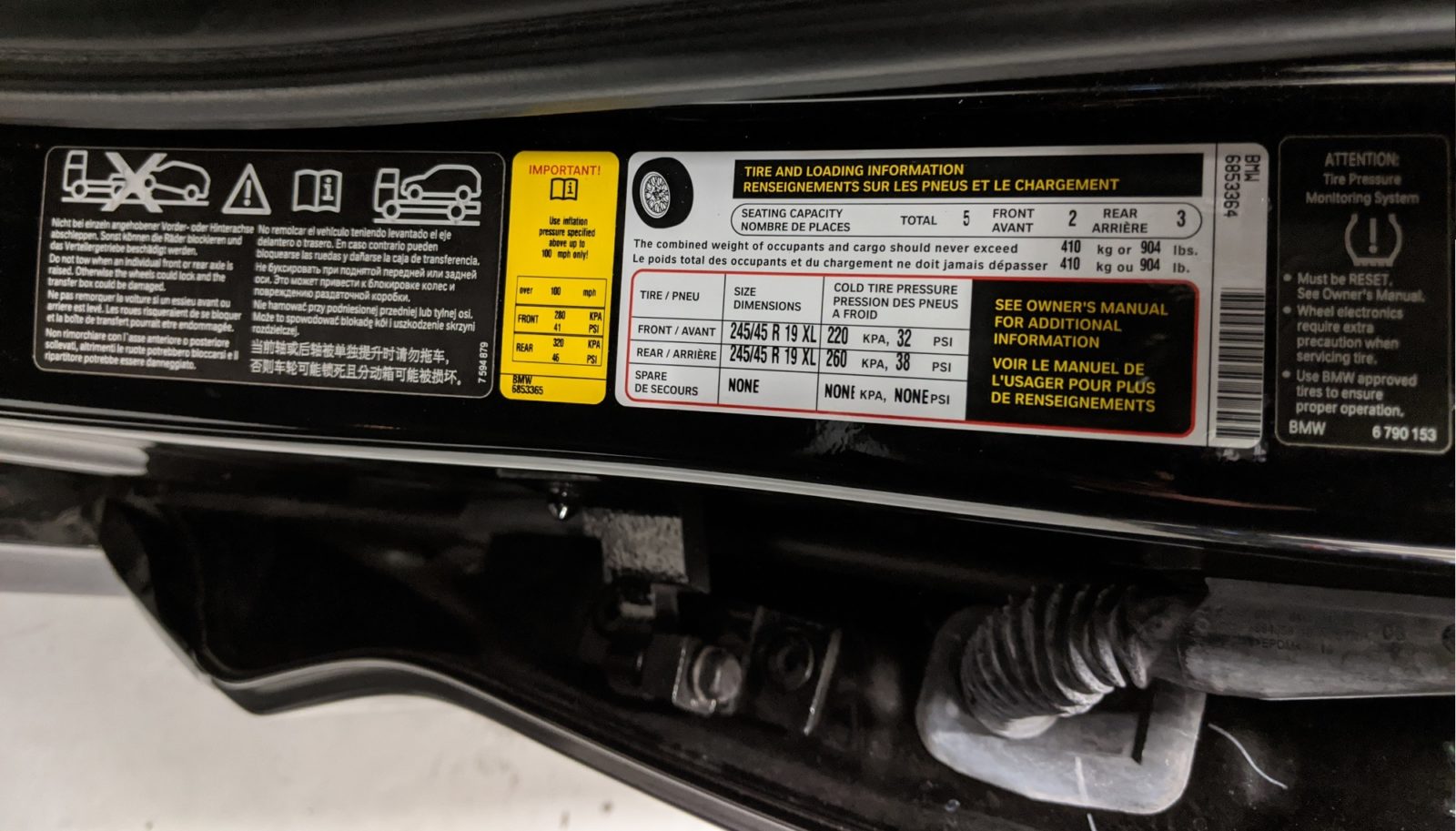 Tire-pressure-sticker-smaller | Premium BMW Repair Services in New York ...